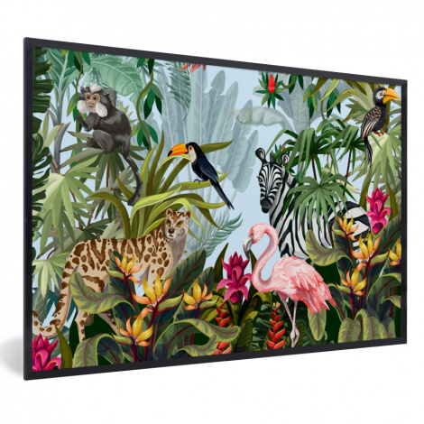 Jungle Poster Kinderkamer - Inclusief zwarte lijst | Fotocadeau