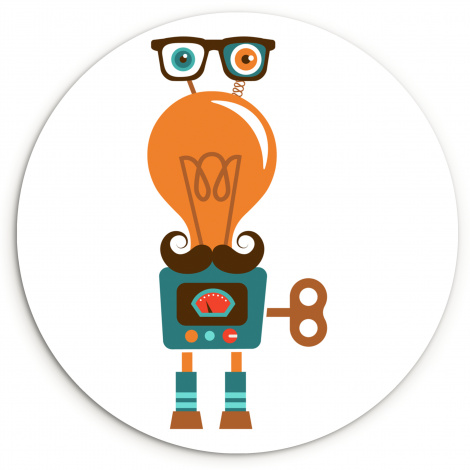 Muurcirkel Kinderkamer Robots - Extra voordelig! | Topdoek.nl