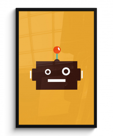 Poster avec Cadre Chambre enfant Robots | Hellodeco.fr