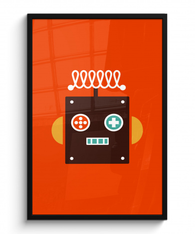 Poster avec Cadre Chambre enfant Robots | Hellodeco.fr