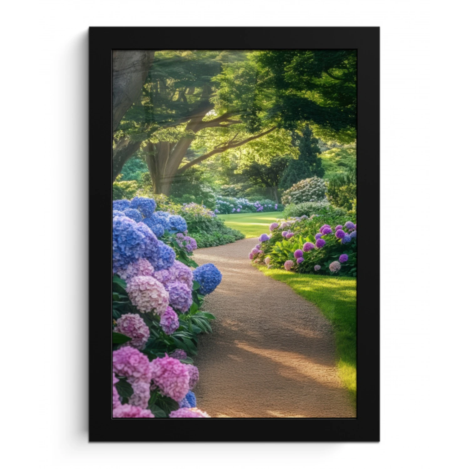 Poster met lijst - Hortensia- Park - Pad - Bestel nu voordelig op ...