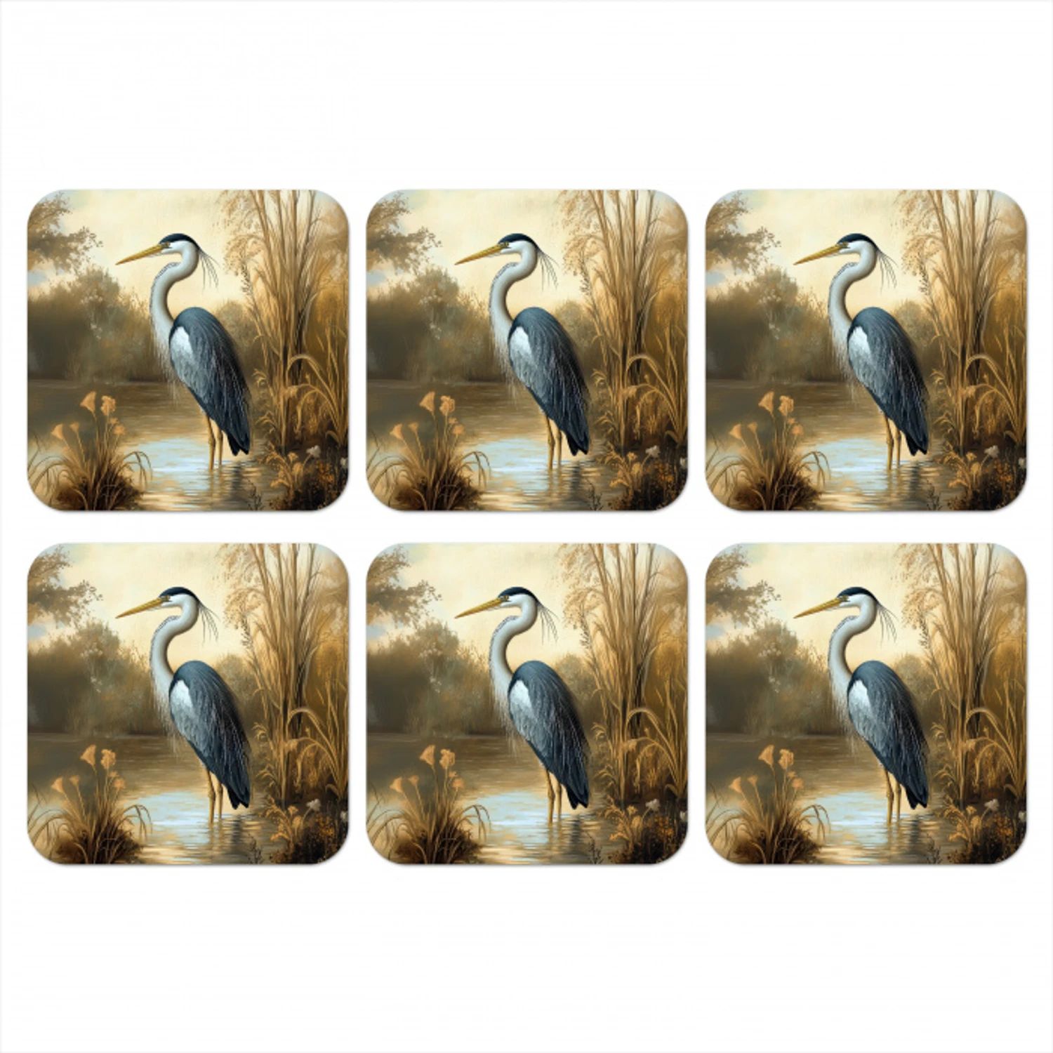 Onderzetters - Reiger - Water - Planten | Fotoproducten.nl