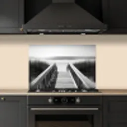Spatscherm keuken - Loopbrug - Hout - Strand - Zee - Bestel nu op ...