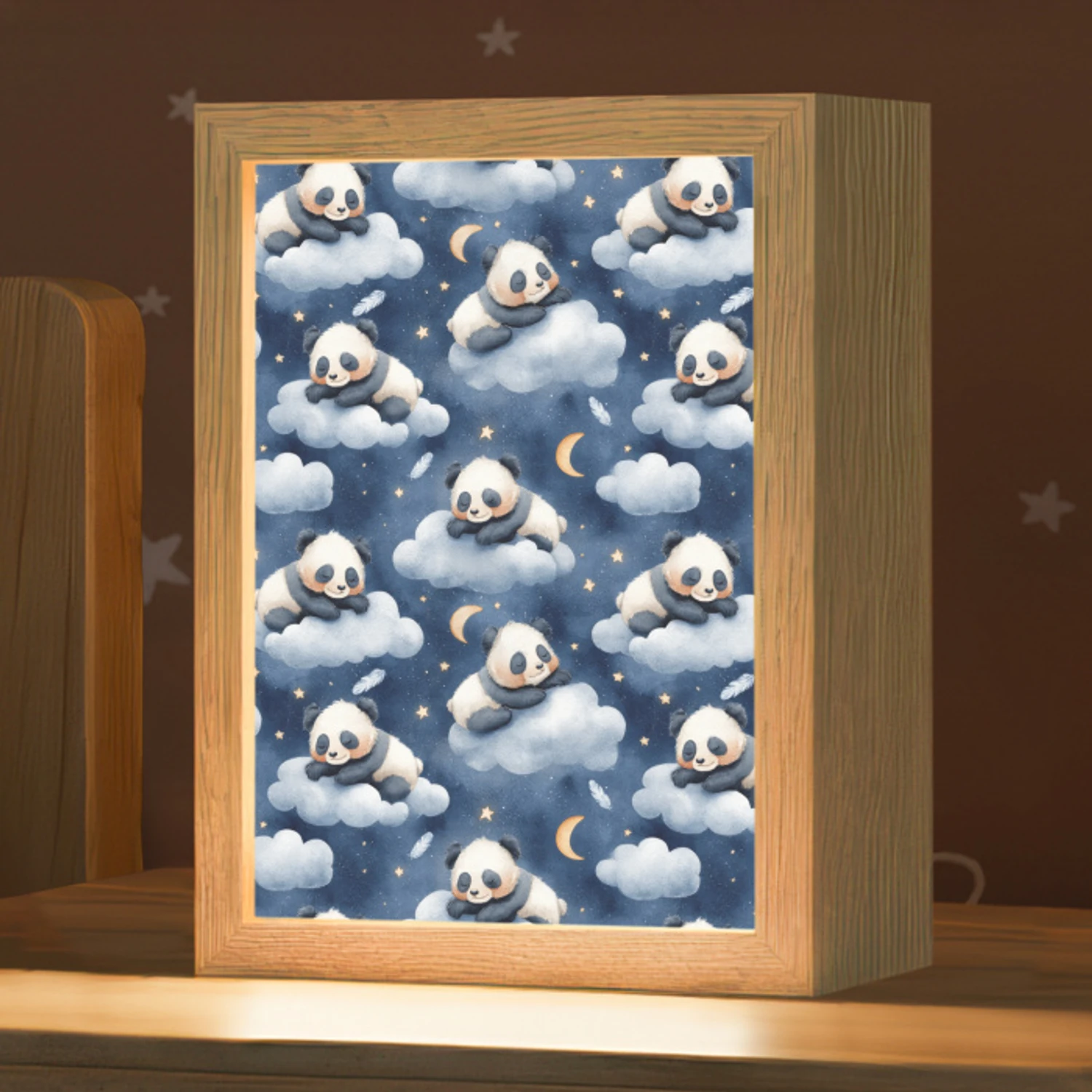 Nachtlampje - Panda's - Slapen - Blauw | Topdoek.nl