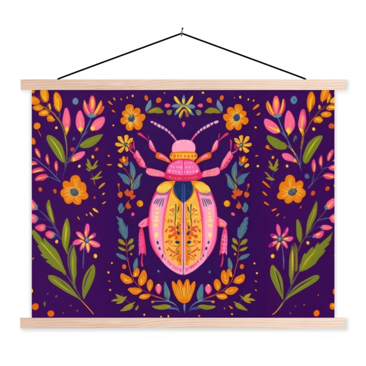 Affiche scolaire – Coléoptère - Couleurs vives - Fleurs - Feuilles ...