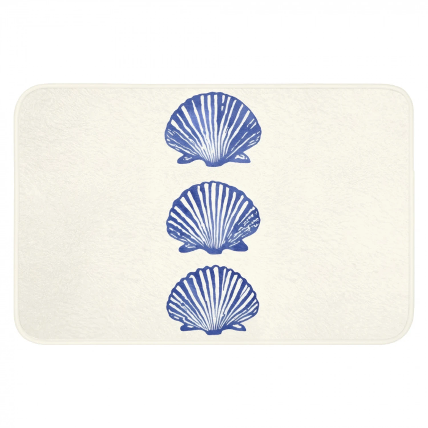 Badmat - Schelpen - Blauw - Patroon | Fotocadeau.nl