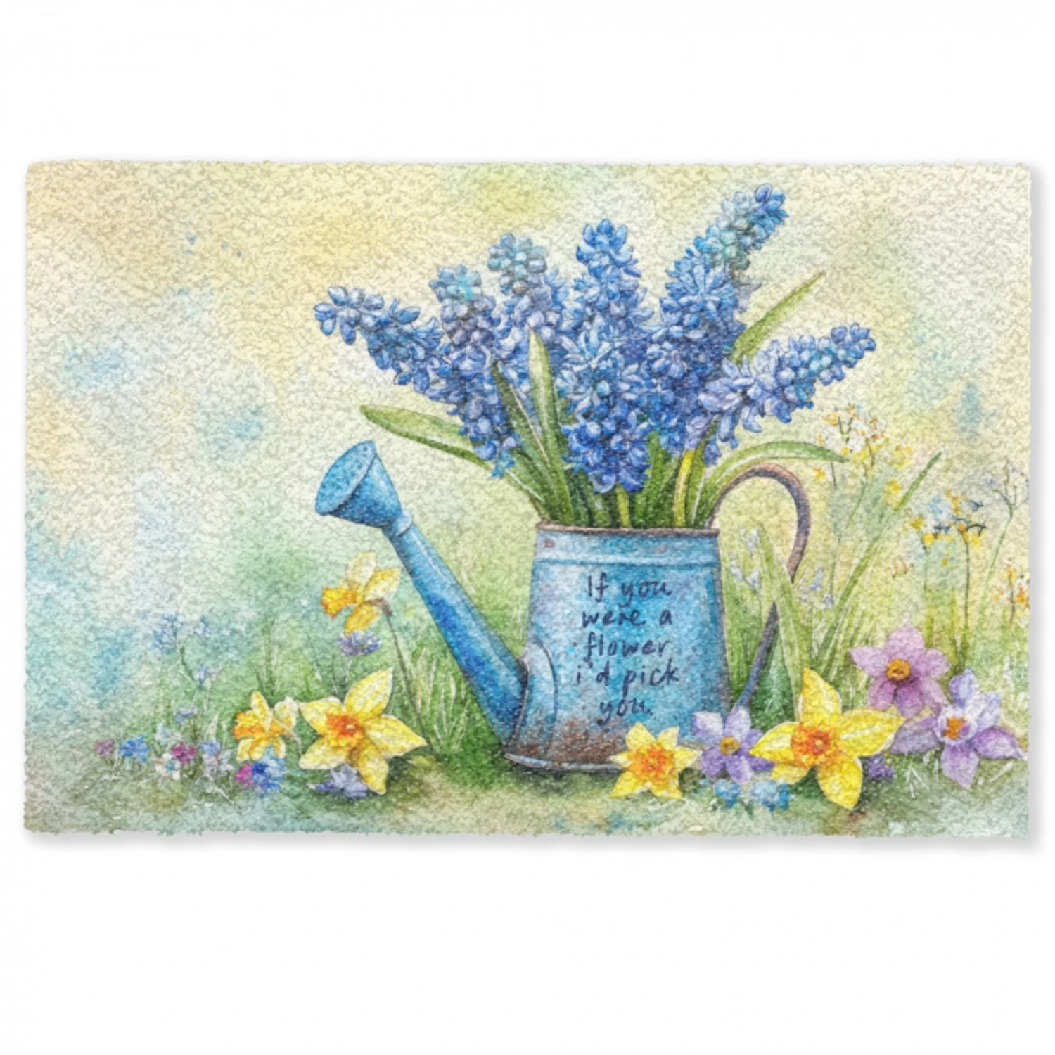 Deurmat - Lavendelbloemen - Quote - Gieter | fotocadeau.nl