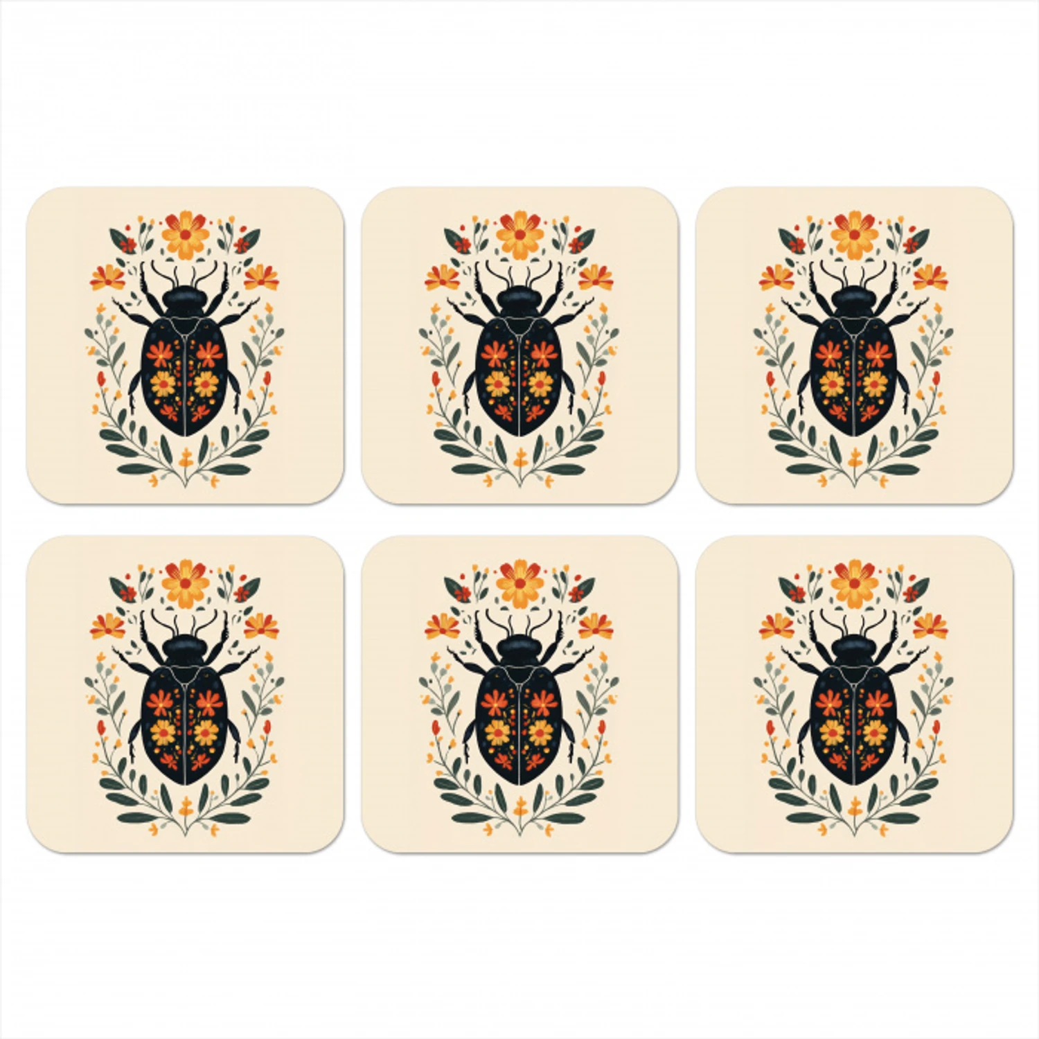 Onderzetters - Bloemen - Oranje - Planten - Sierlijk | Fotoproducten.nl