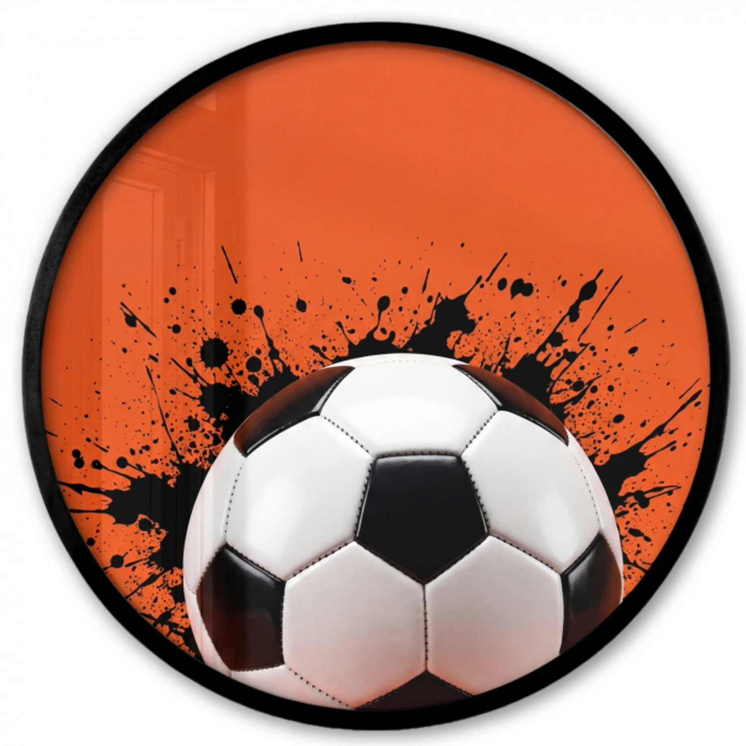 Ronde fotolijst - Voetbal - Verf - Sport - Oranje