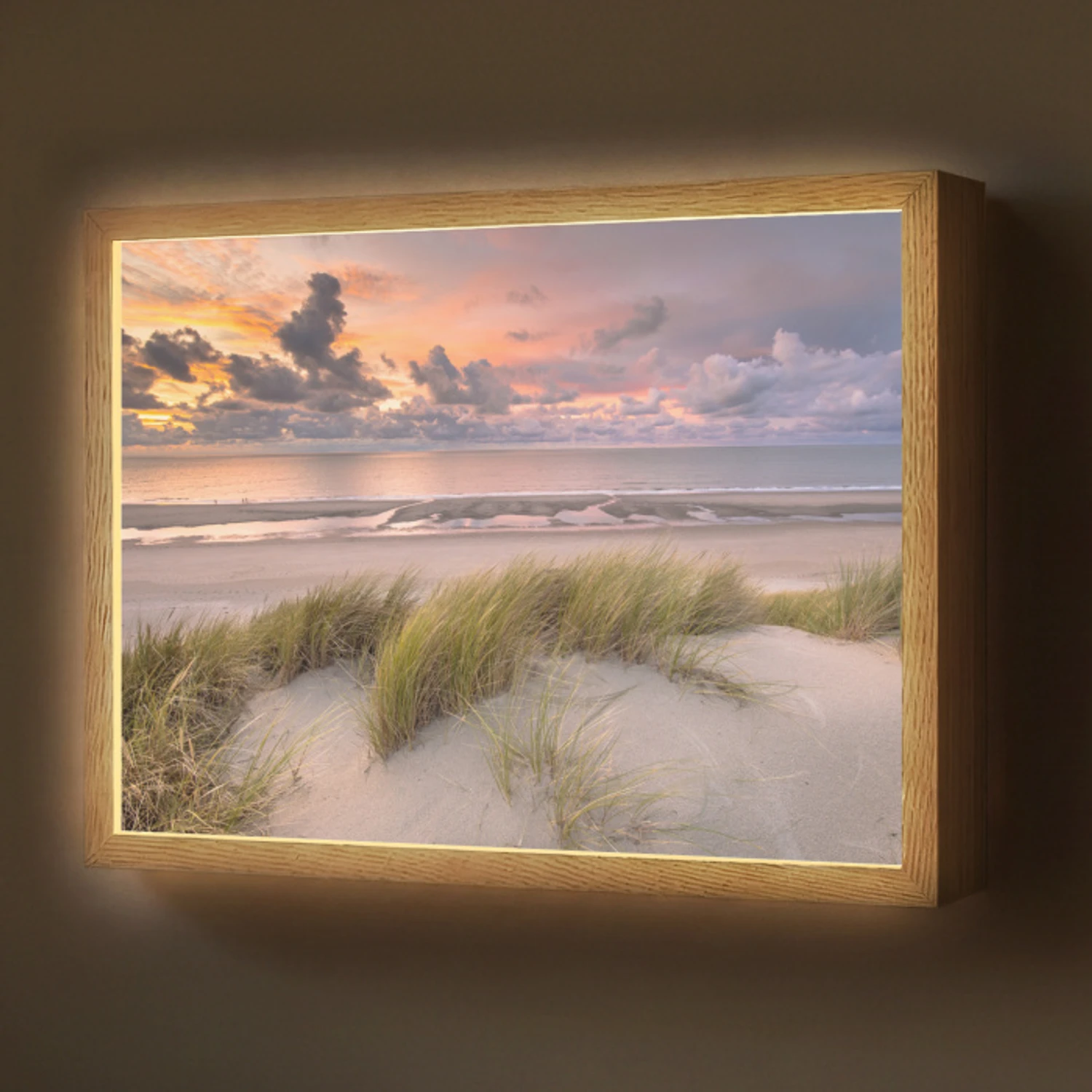 Lightbox - Wandlamp - Zonsondergang - Duin - Strand - Planten - Zee ...