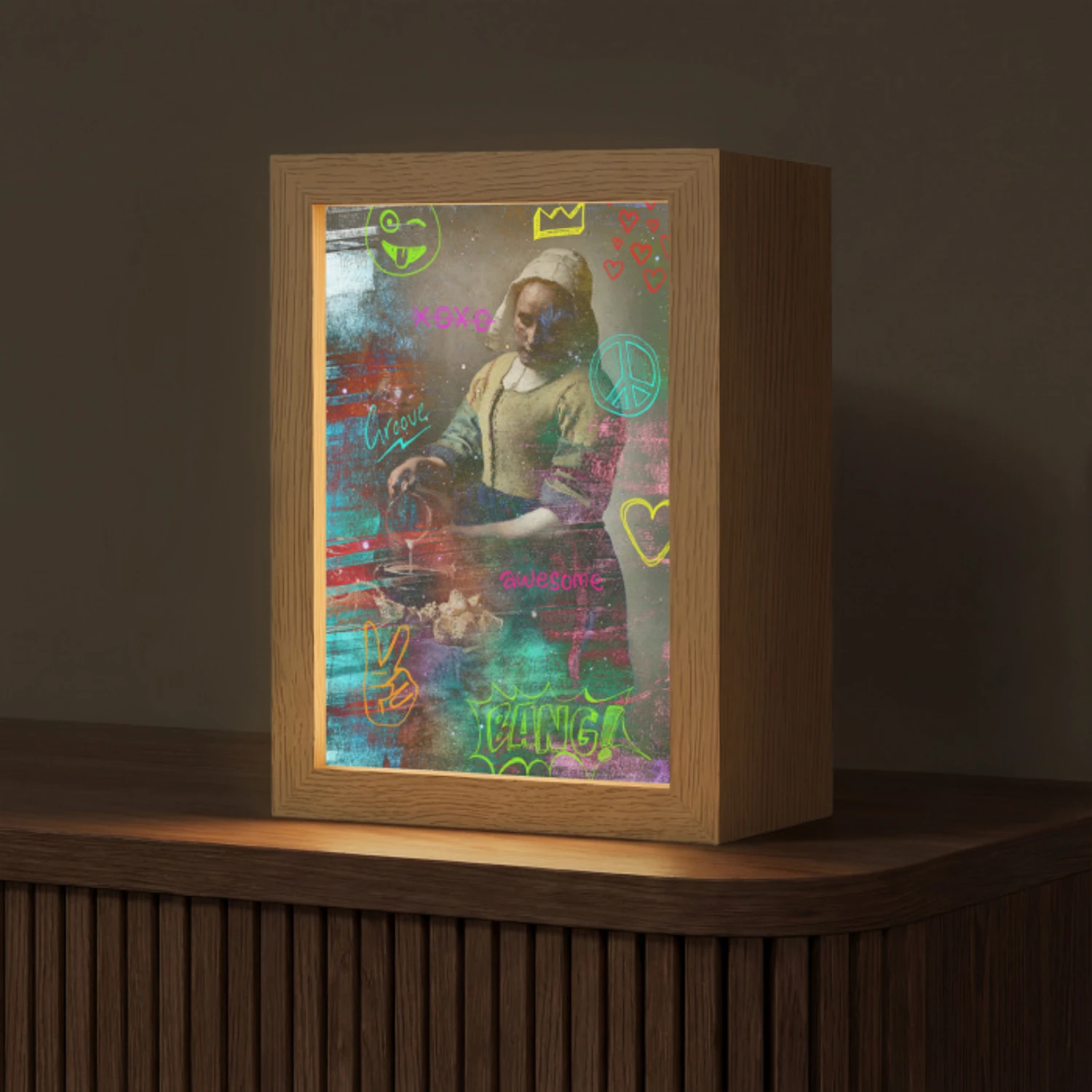 Tischlampe - Milchmädchen - Johannes Vermeer - Graffiti | Lieblingsfoto.de