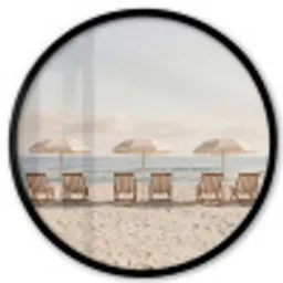 Ronde fotolijst - Strand - Stoelen - Parasol
