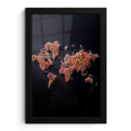 Poster met lijst - Wereldkaart - Snoepjes - Felle kleuren - Bestel nu ...